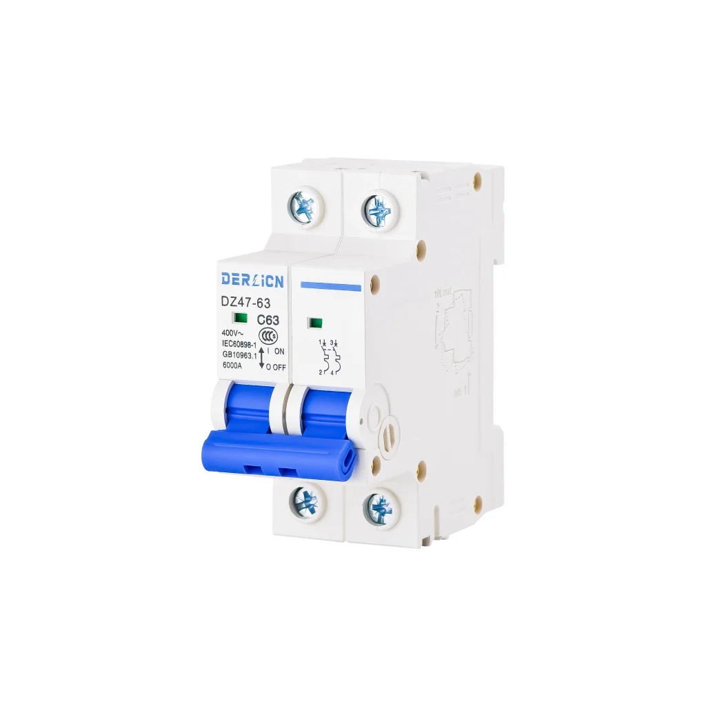 DZ47 2P 6A~63A Series Miniature Circuit Breaker (MCB) | Derlicn