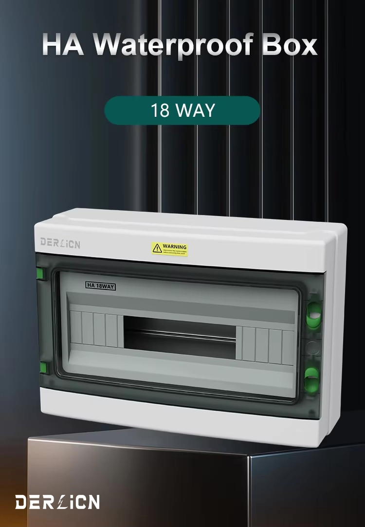 HA-18 Way Waterproof Distribution Box IP65 With Din-rail - Derlicn Electric