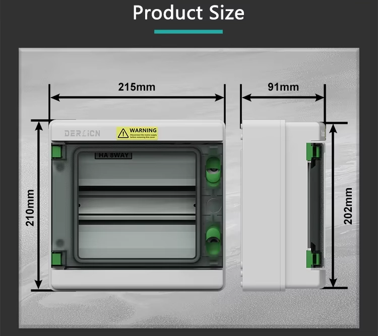 HA-8 Way Waterproof Distribution Box IP65 With Din-rail - Derlicn Electric